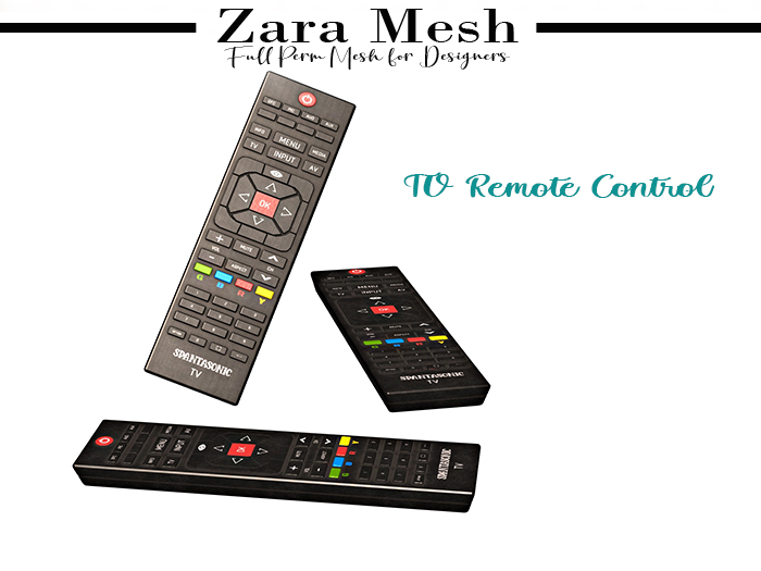 Second Life Marketplace - ZM - TECH - TV Remote - FULL PERM MESH